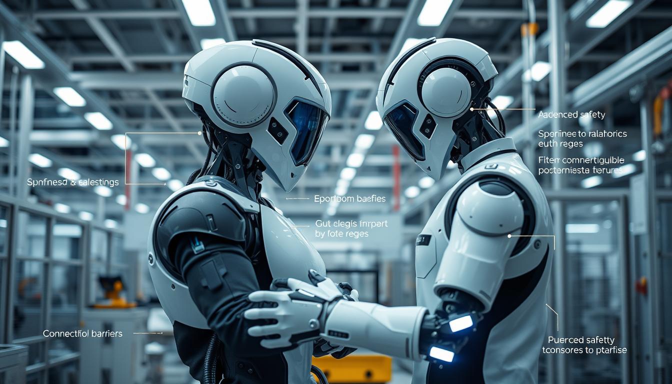 How do developers implement safety features in industrial robots for human-robot interaction ...